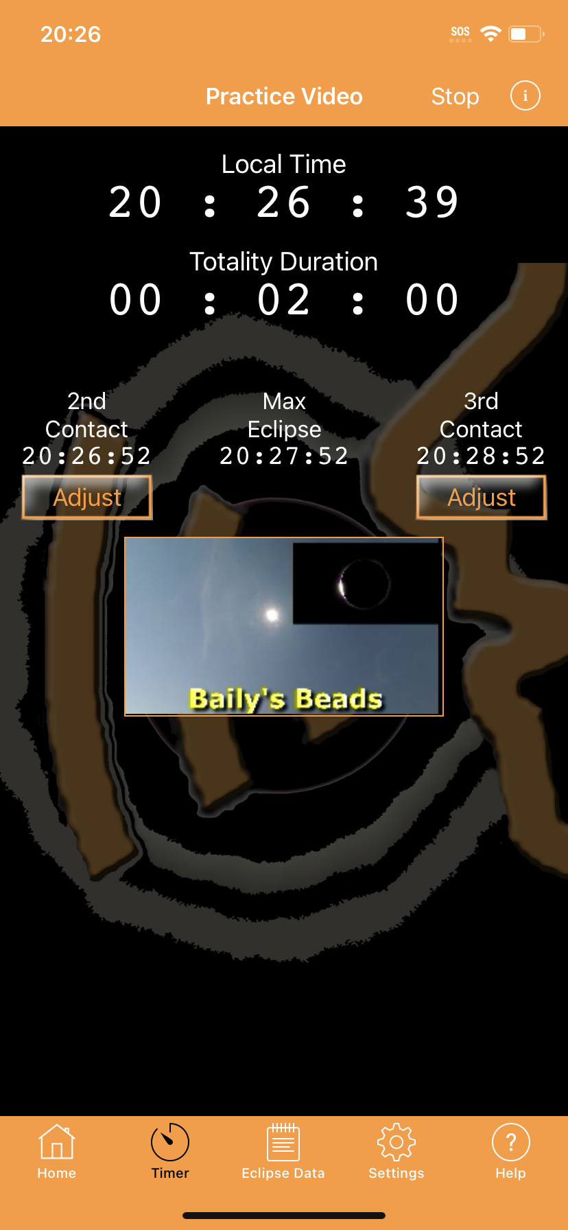 Solar Eclipse Timer App